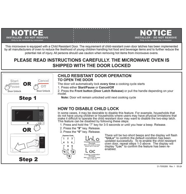 GE GCST07N1WWW Microwave Oven, 700-watt 6 Auto Cooking Settings, Kitchen Essentials for The Countertop, Dorm Room or Apartment, Child-Lock Technology 0.7 Cu. Ft, White