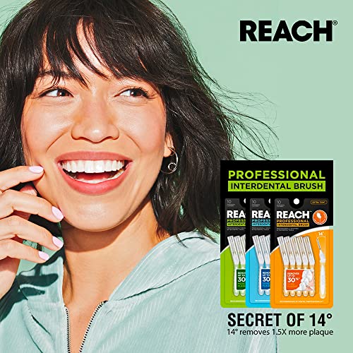 REACH Interdental Brush Wide 1.3mm Floss Bundle | Removes up to 30% More Plaque | Special Designed for Gum Protection, PFAS Free | 10 Brushes (Pack of 6)