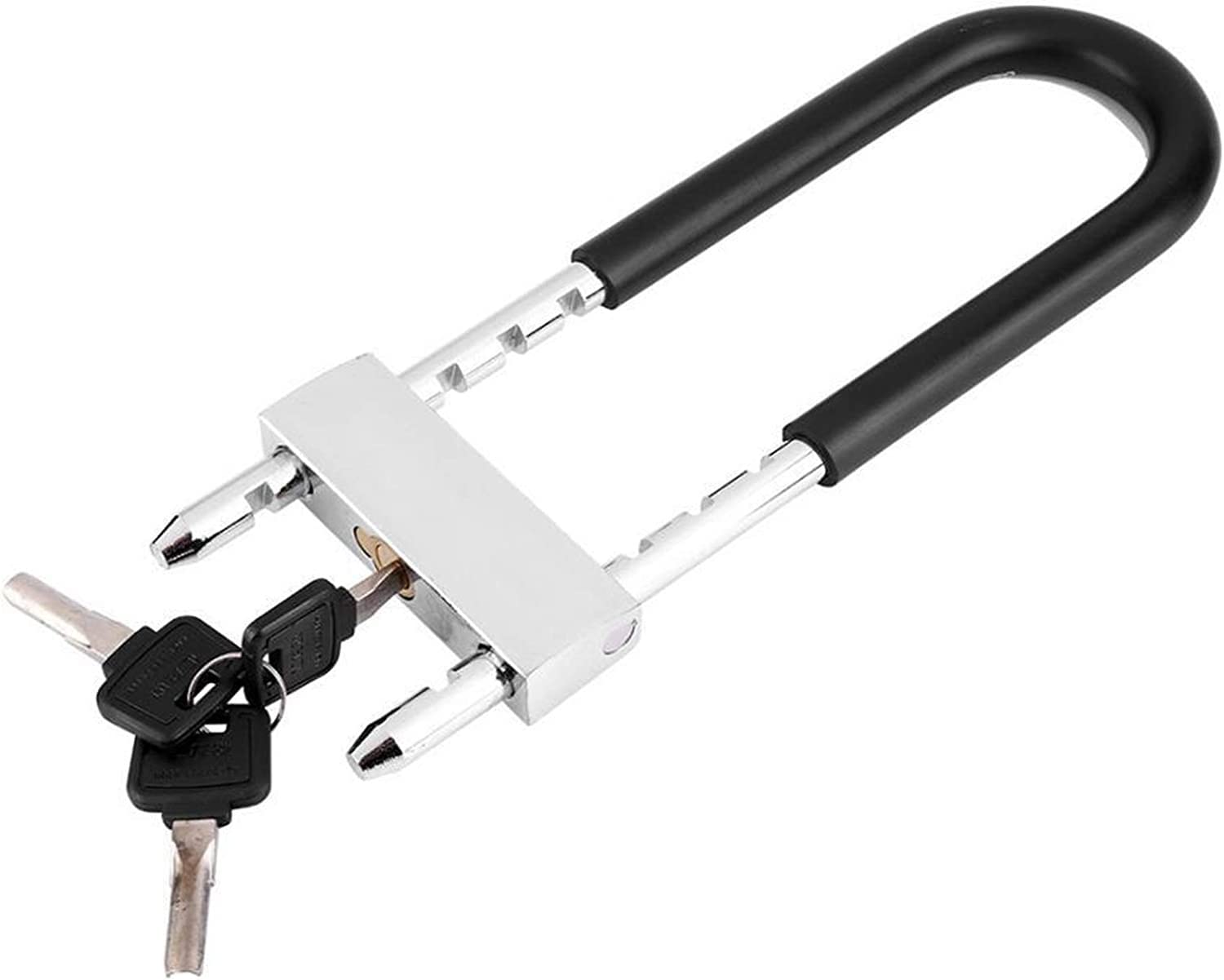 DULASP Bike U-Lock Heavy Duty U Shape Lock Glass Door Bike Bicycle Motorcycle Anti-Theft U Lock with 3 Keys High Strength Steel Security U Lock