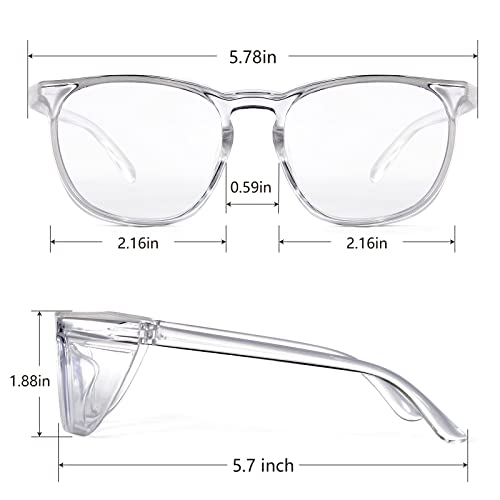 PSI Anti Fog Safety Glasses for Women Men, Cute Lab Stylish Anti-Scratch Protective Eyewear ,Blue Light Blocking Glasses Safety Goggles for Nurses Clear