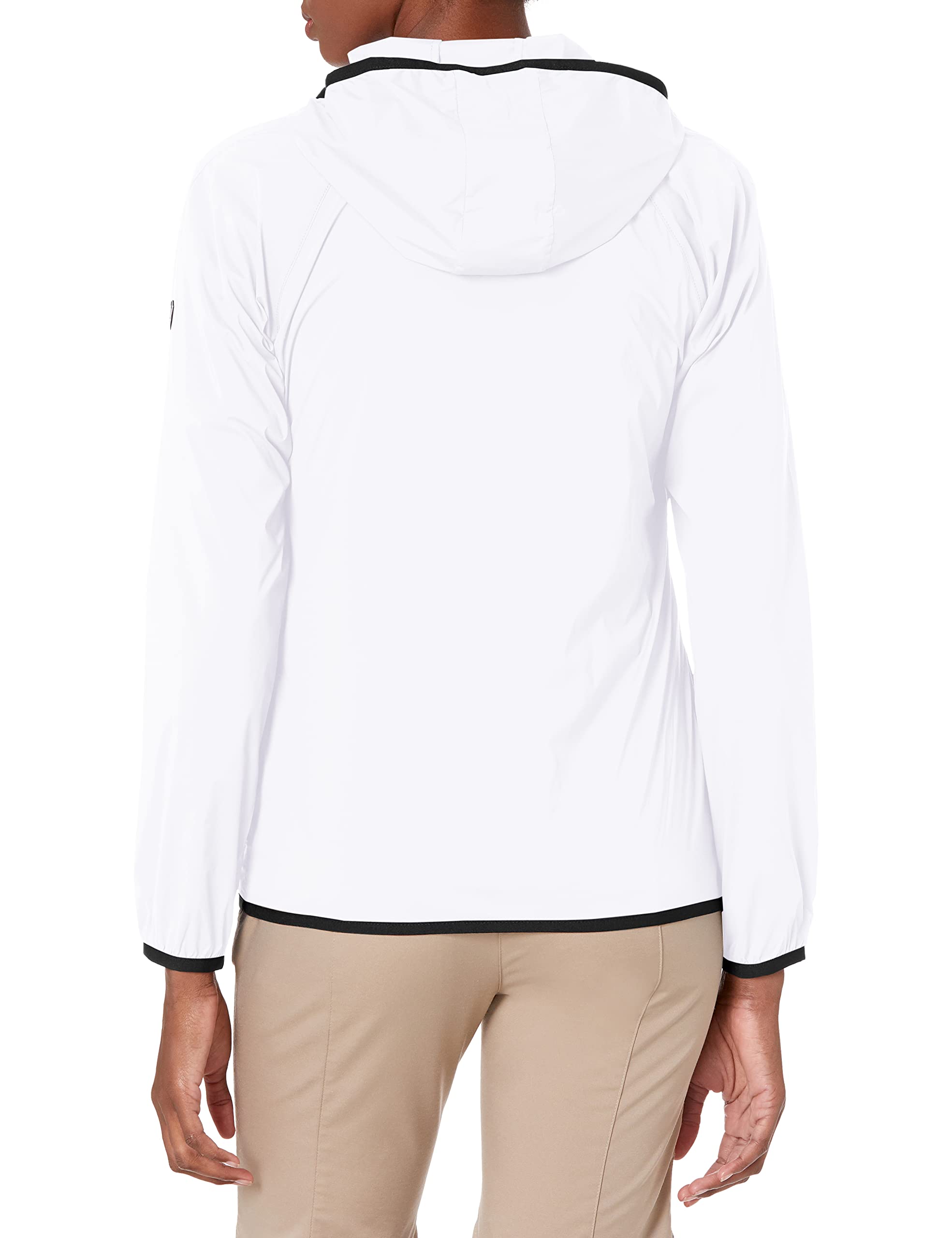 Cutter & Buck womens Half Zip Long Sleeve Hooded Popover Jacket Windbreaker, White, X-Small US