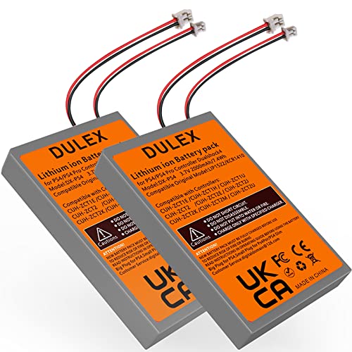 DULEX 3.7V 2000mAh LIP1522 Replacement Battery with Big and Small Plug for Playstation 4 PS4 Dualshock 4 Wireless DX-PS4 0