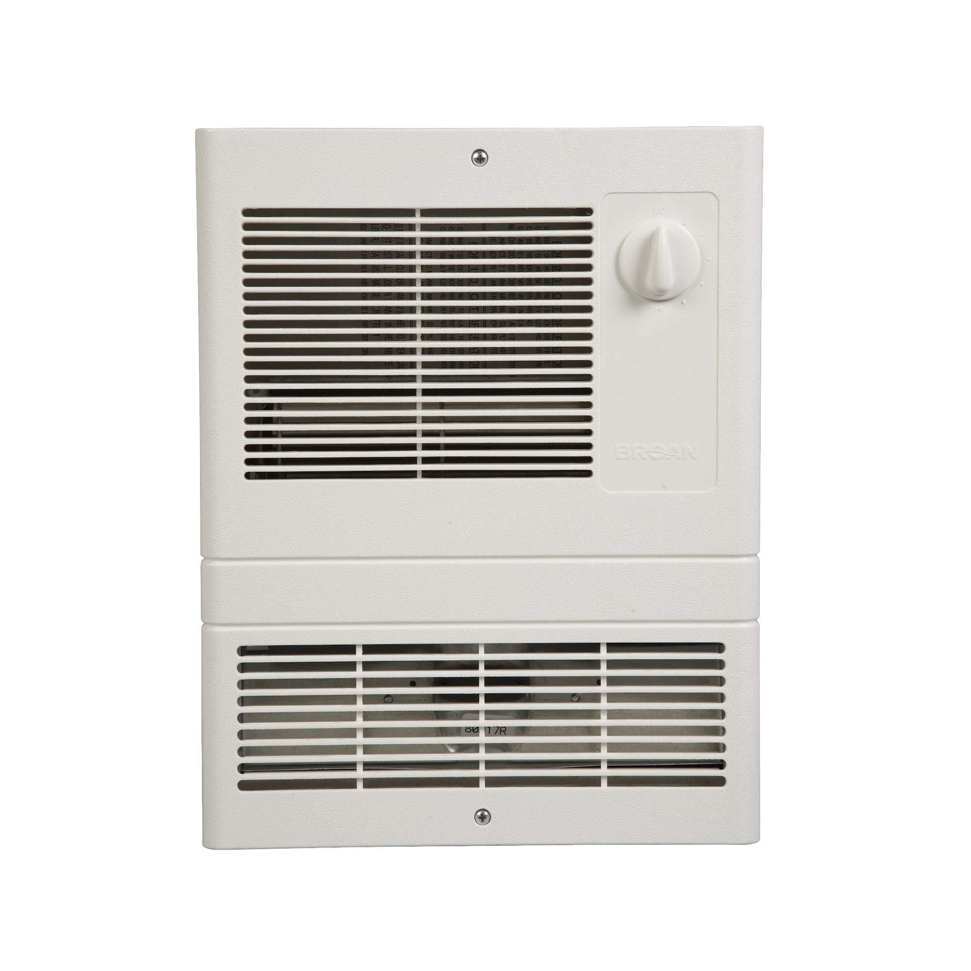 Broan-NuTone 9815WH High Capacity Wall Heater with Built-In Adjustable Thermostat, 1500W, 120/240V, White
