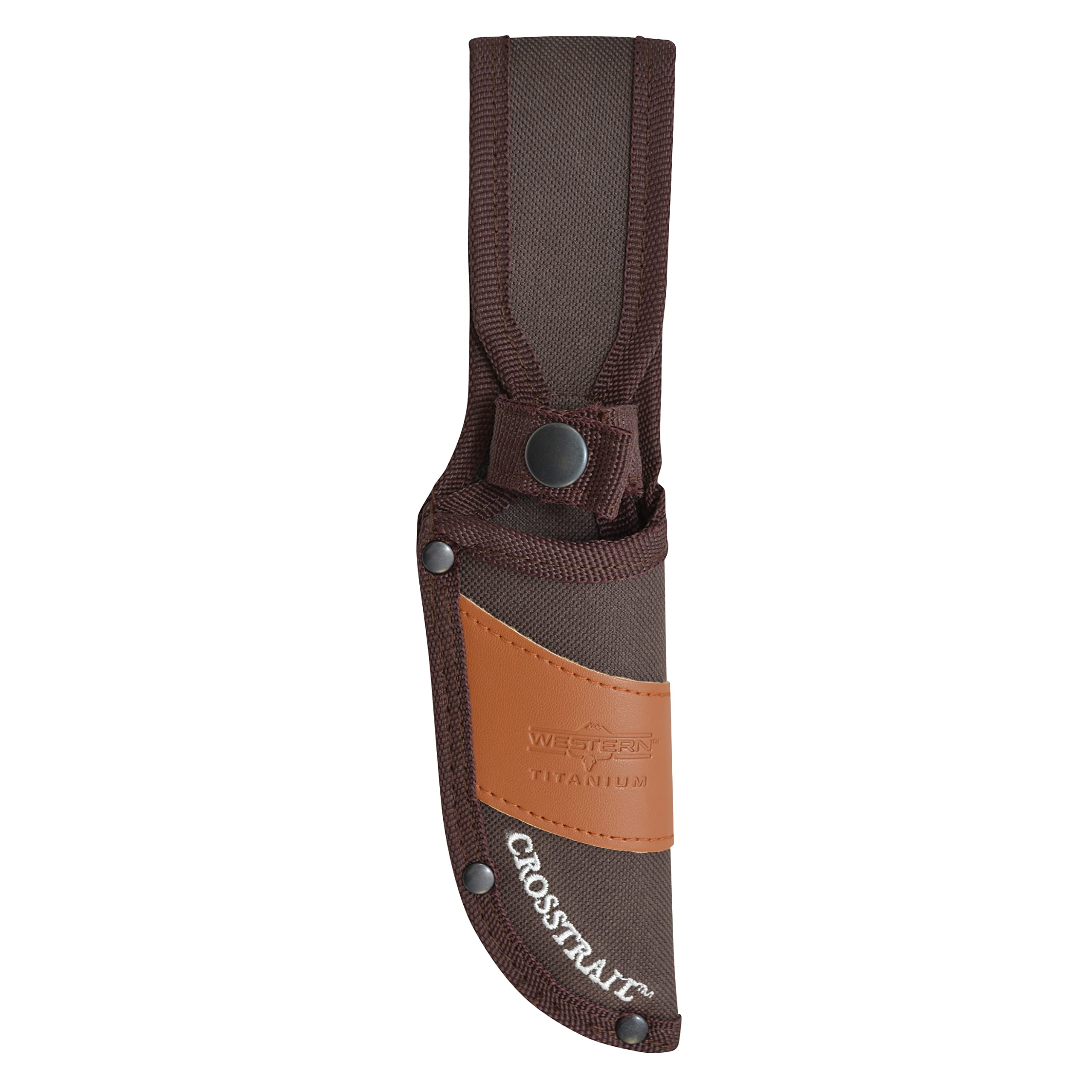 Camillus Western Crosstrail 9" Drop Point Blade Durable Corrosion-Resistant 420 Stainless Steel Hunting Hiking Fishing Camping Full Tang Fixed Blade Knife with Protective Sheath