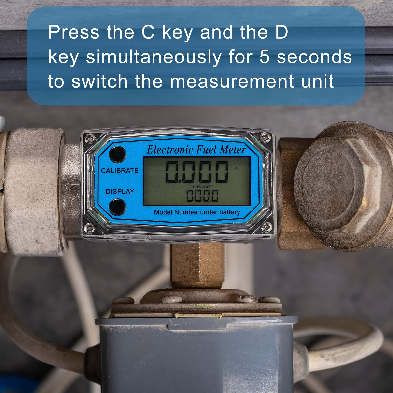 Xuhal 2 Pcs Digital Turbine Flow Meter Fuel Flow Meter Electronic Fuel Meter with Digital Display Gas Oil Fuel Flow Meter Water Flow Meter ±1% Accuracy for Measure Diesel Kerosene Gasolin (1 Inch)