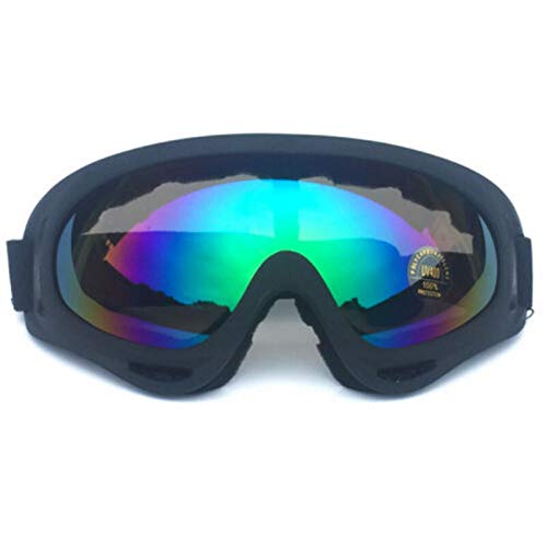 Cycling Cross Country Goggles Motorcycle Goggles ski Glasses Safety Protective Goggles (Black Frame Colourful)