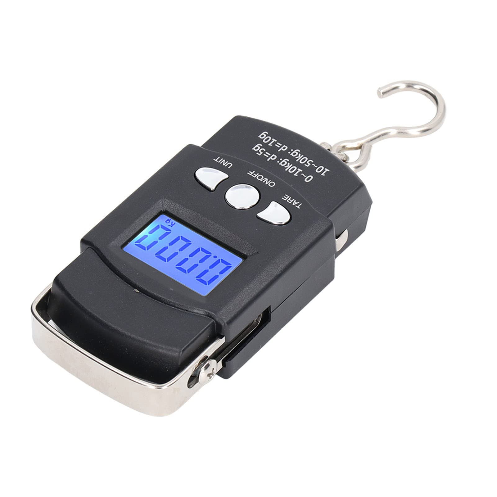 Electronic Hook Scale LCD Fishing Scale Electronic Hanging Hook Scale Digital Hanging Fishing 50kg with 1meter Concealed Tape Measure