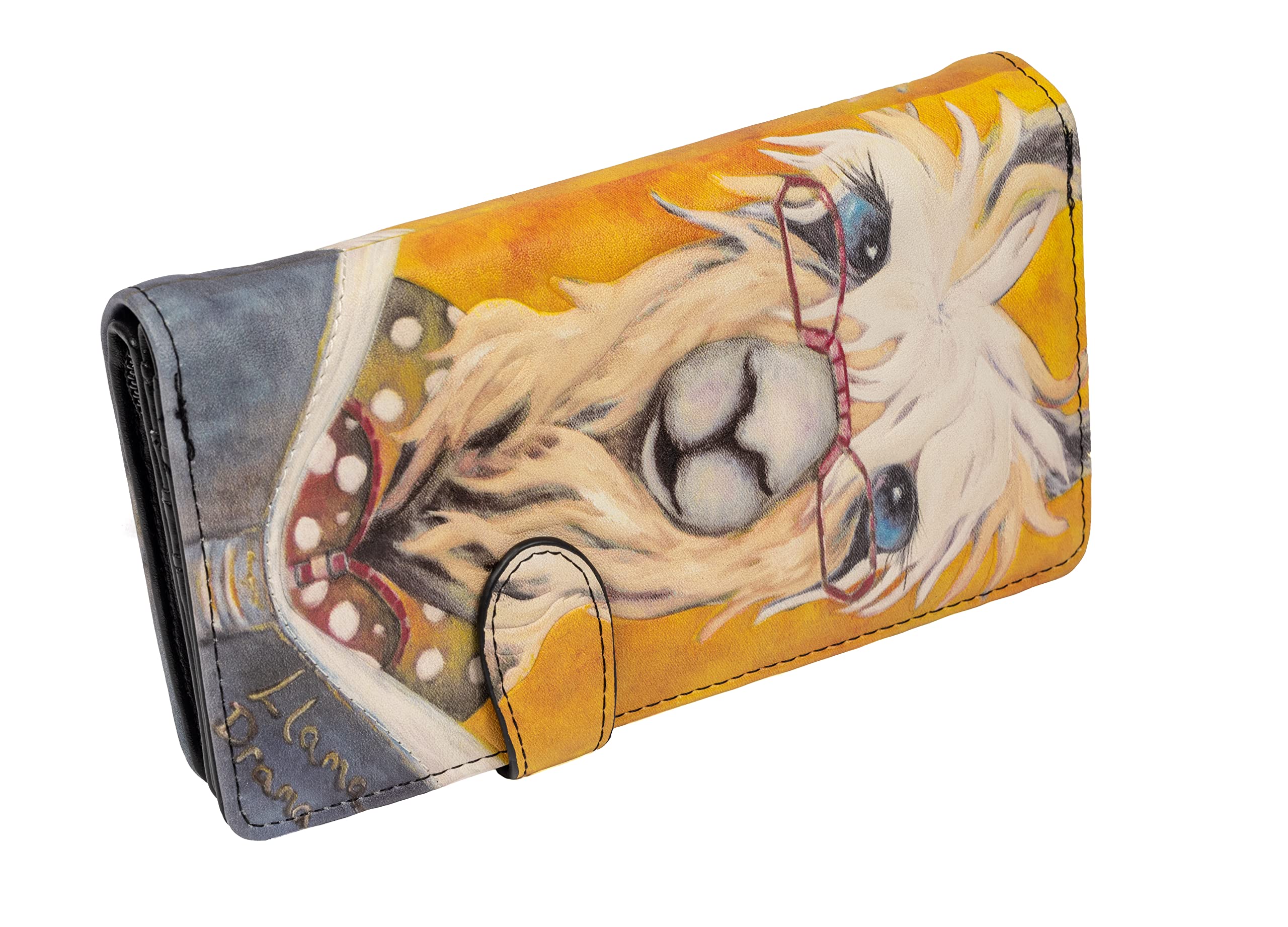 Shag Wear Women's Premium Vegan Clutch Cardholder Zipper Wallet Purse with Pretty Tribal Elephant, Pink