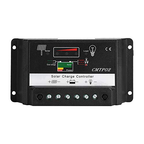 GLOGLOW 30A Solar Charge Controller, 12V/24V Solar Panel Battery Intelligent Regulator Portable Safety Charging Controller with USB Port Display