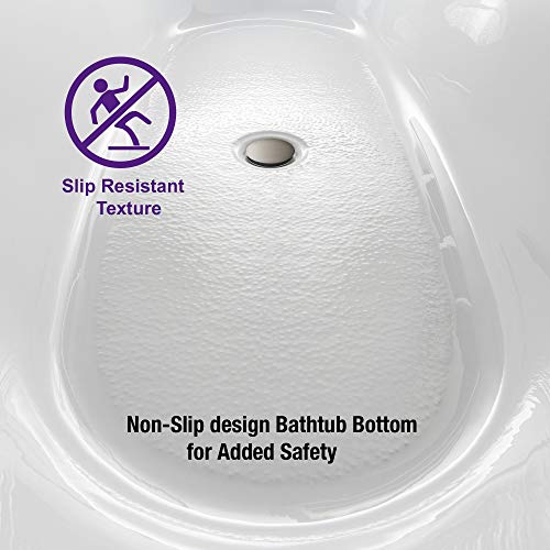 WOODBRIDGE 67" Acrylic Freestanding Bathtub Contemporary Soaking White Tub with Brushed Nickel Overflow and Drain,BTS1609 -B/N-Drain &O