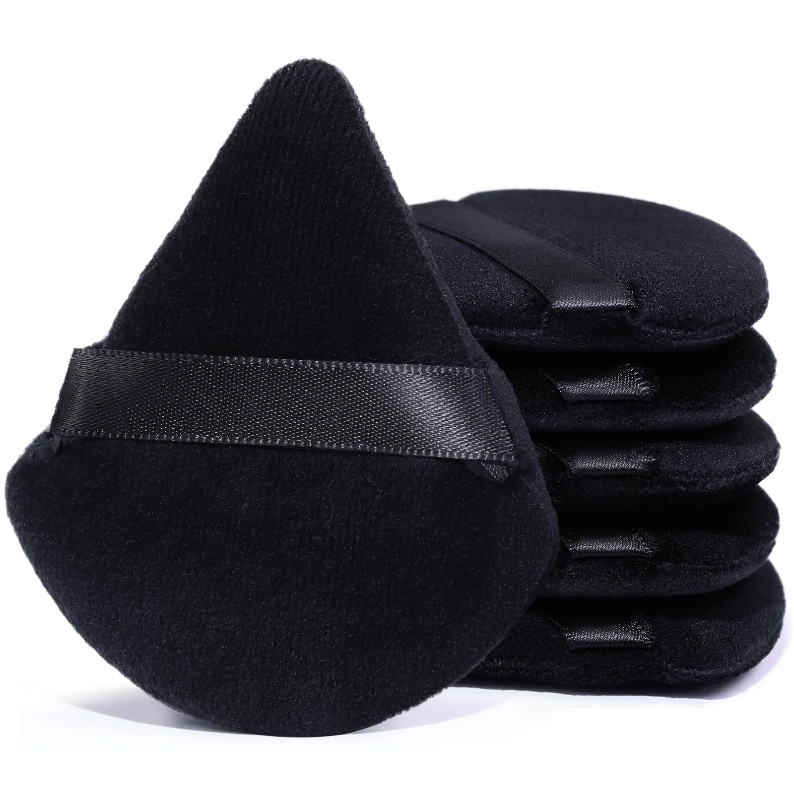 Foonbe Triangle Makeup Sponge, Soft Triangle Makeup Sponge Beauty Gift Set, Reusable Velour Cosmetic Foundation Blender for Loose Powder and Contouring, Beauty Tool (6 Pcs)