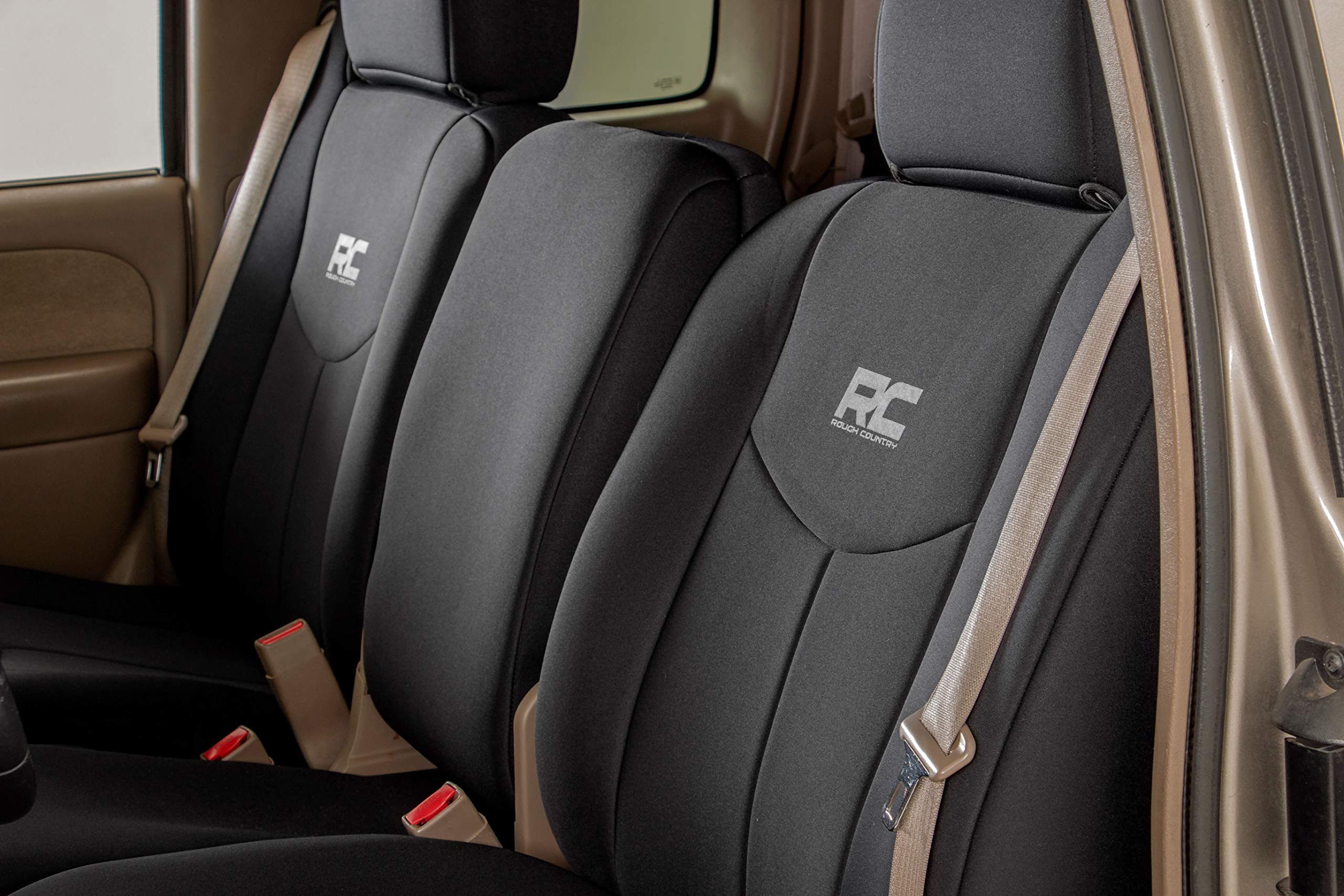 Rough Country Front Neoprene Seat Covers for Chevy/GMC 1500 (1999-2006) - UV & Water Resistant Silverado Seat Covers, Foam Padded Seat Covers for Trucks - Front Truck Seat Covers