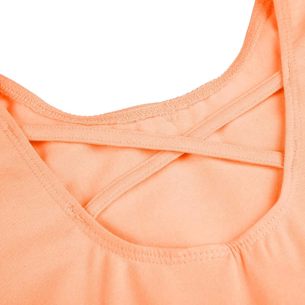 Coutgo Orange Dance Leotard for Girls Ruffle Sleeve Ballet Leotards Dancewear with Tutu