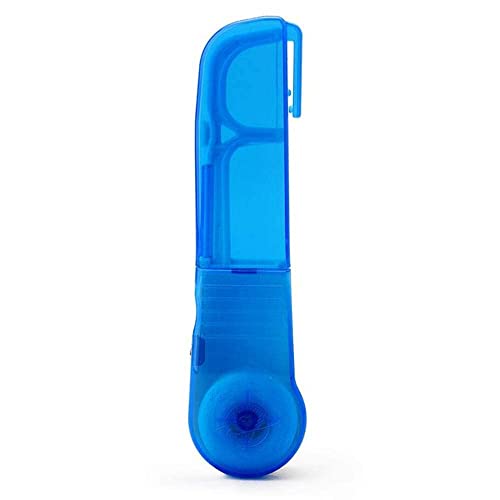 Koouood Re-usable Dental Floss Holder,Reusable, 30 Meters Long Dental Floss, Easy to Carry, Blue, 4.33x0.63x1.1 Inch