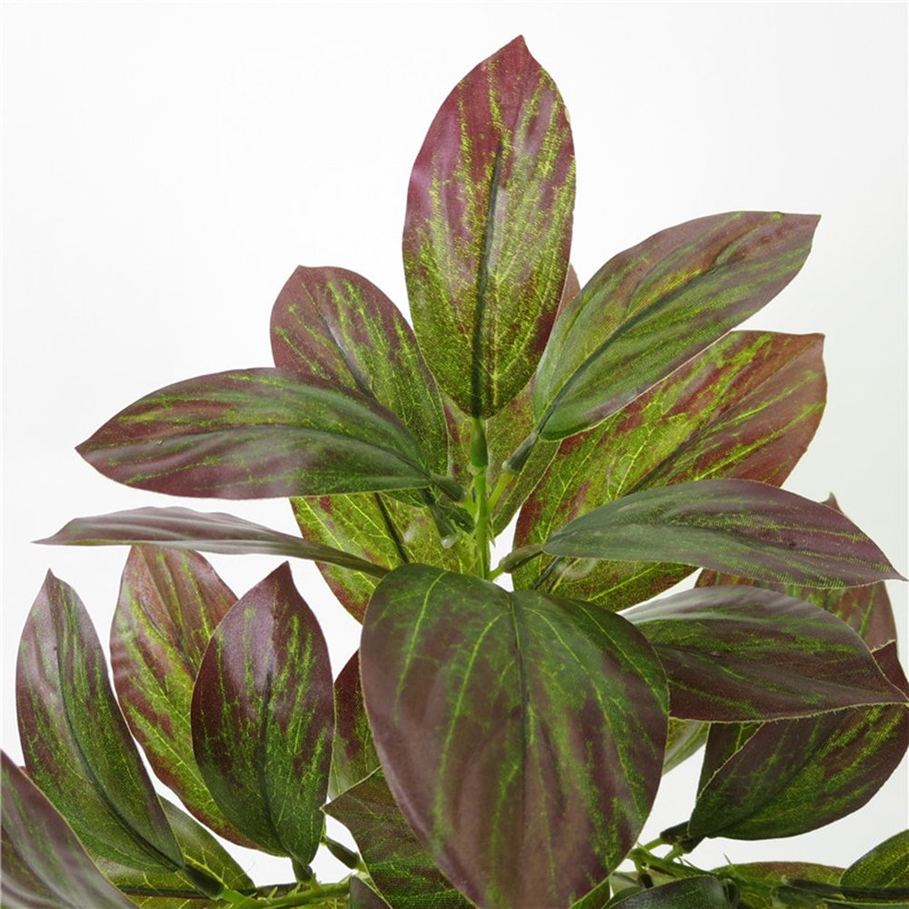 Shineweb 1Pc 3 Branches Artificial Magnolia Leaves Plants Garland Home Kitchen Garden Office Wedding Wall Decor Purple