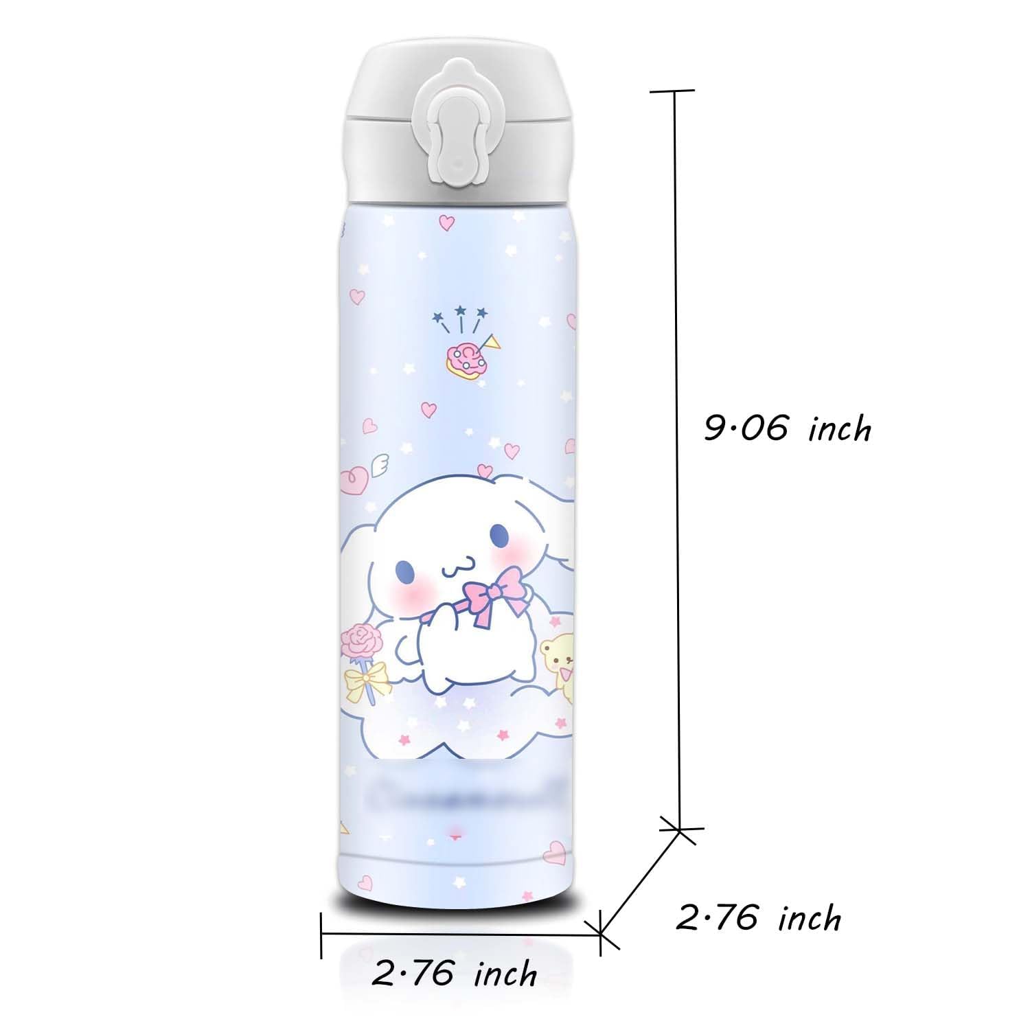 Generic Anime Water Bottle,Kawaii Anime Water Bottle Cup,Reusable Water Bottle for Girls 500ml (Cinnam)