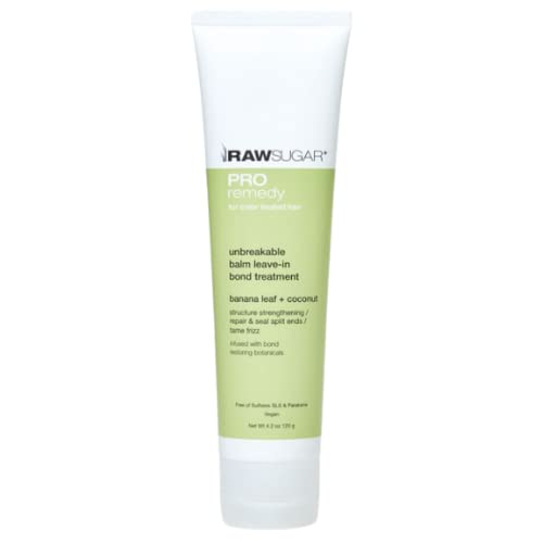R & S Raw Sugar Living PRO Remedy Unbreakable Balm Leave In Bond Treatment. Banana Leaf + Coconut. Structure Strengthening | Repair and Seal Split Ends | Tame Frizz. 4.2 Oz. (1 Pack)