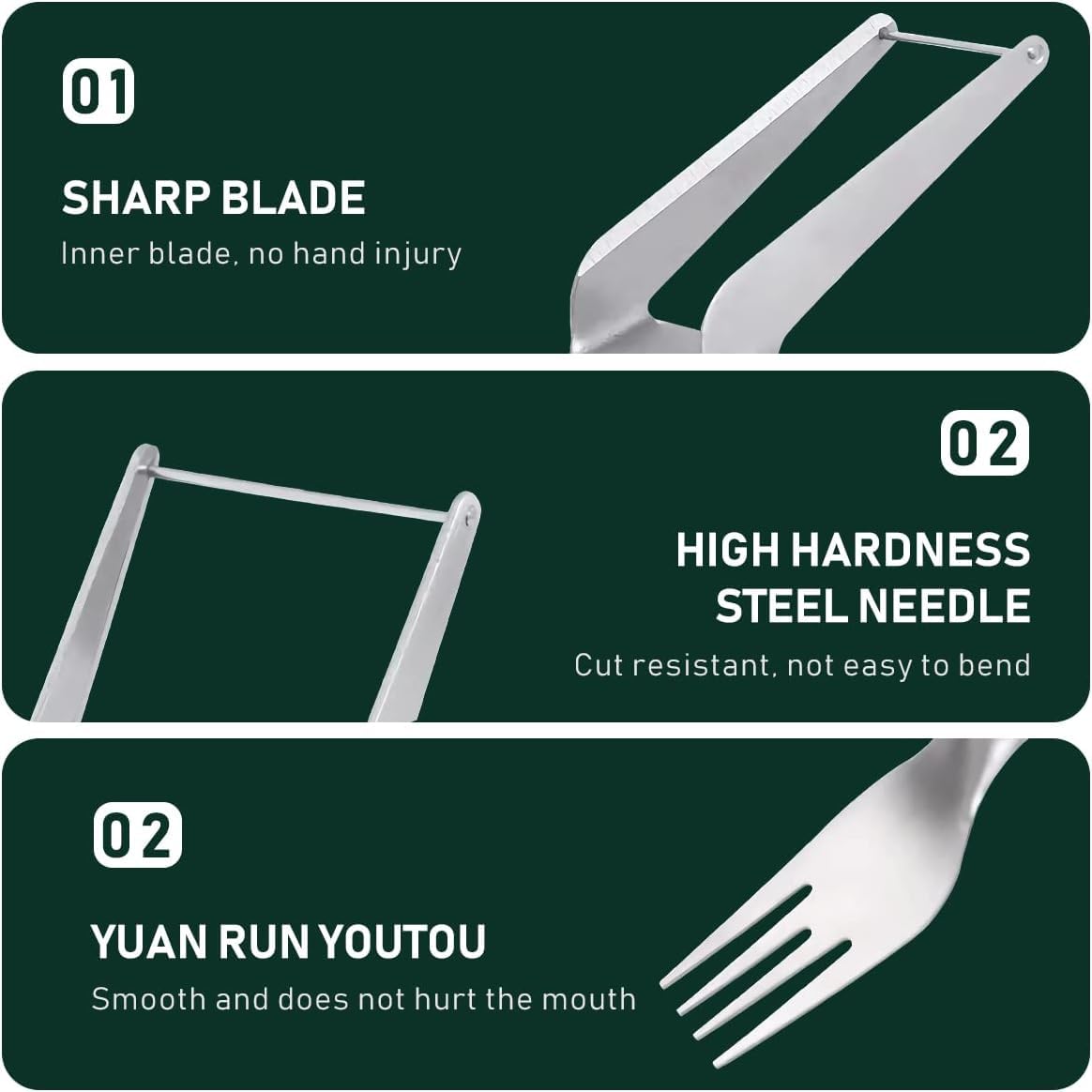 Generic Watermelon Fork Slicer Cutter,Portable Stainless Steel 2-in-1 Watermelon Fork Slicer, Watermelon Cutter Slicer Tool Fruit Forks Slicer for Home Party Camping Kitchen Gadget(2pcs), dsf451