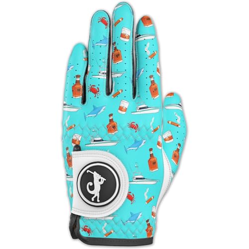 Cowabunga Golf Men's Golf Glove - Bogies and Stogies Left Hand Medium - Durable Golf Gift for Male Golfers