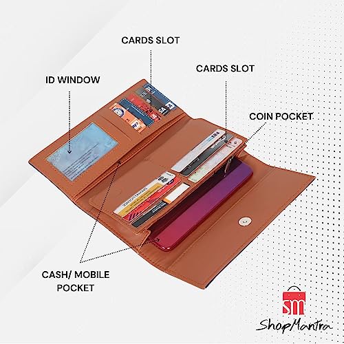 ShopMantra Women's Triangular Art Pattern Faux Leather Printed Wallet | Wallet for Women | Ladies Purse | Clutch | Multiple Card Holder Organizer and Phone Pocket Zip Wallet.