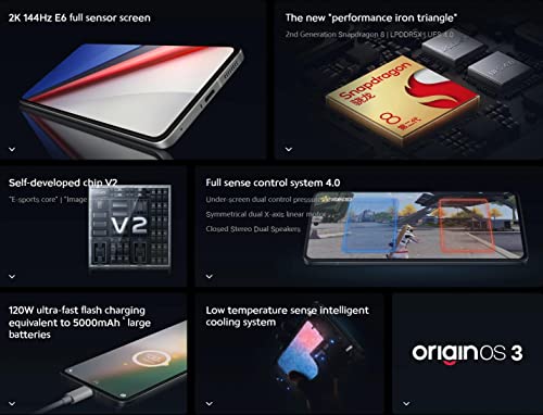 Original iQOO 11 5G Mobile Phone 16G+512GB Snapdragon8+ Gen2 6.78"in 144Hz 2K E6 AMOLED Screen 120W Super Charger 50MP GN5 Cameral 5000mAh NFC Cellphone by-(Real Star Technology) (Black(AG glass))