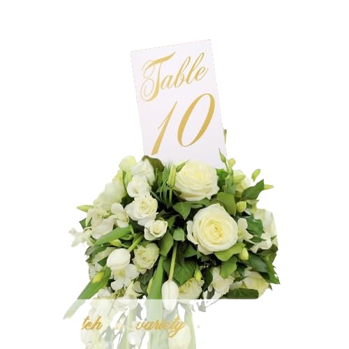 Generic Wedding Table Numbers 1-20| Gold Table Numbers for Party, Centerpiece, Wedding Reception, Birthday, Anniversry - Elegant Seating Chart Display Cards for Table Number Holders