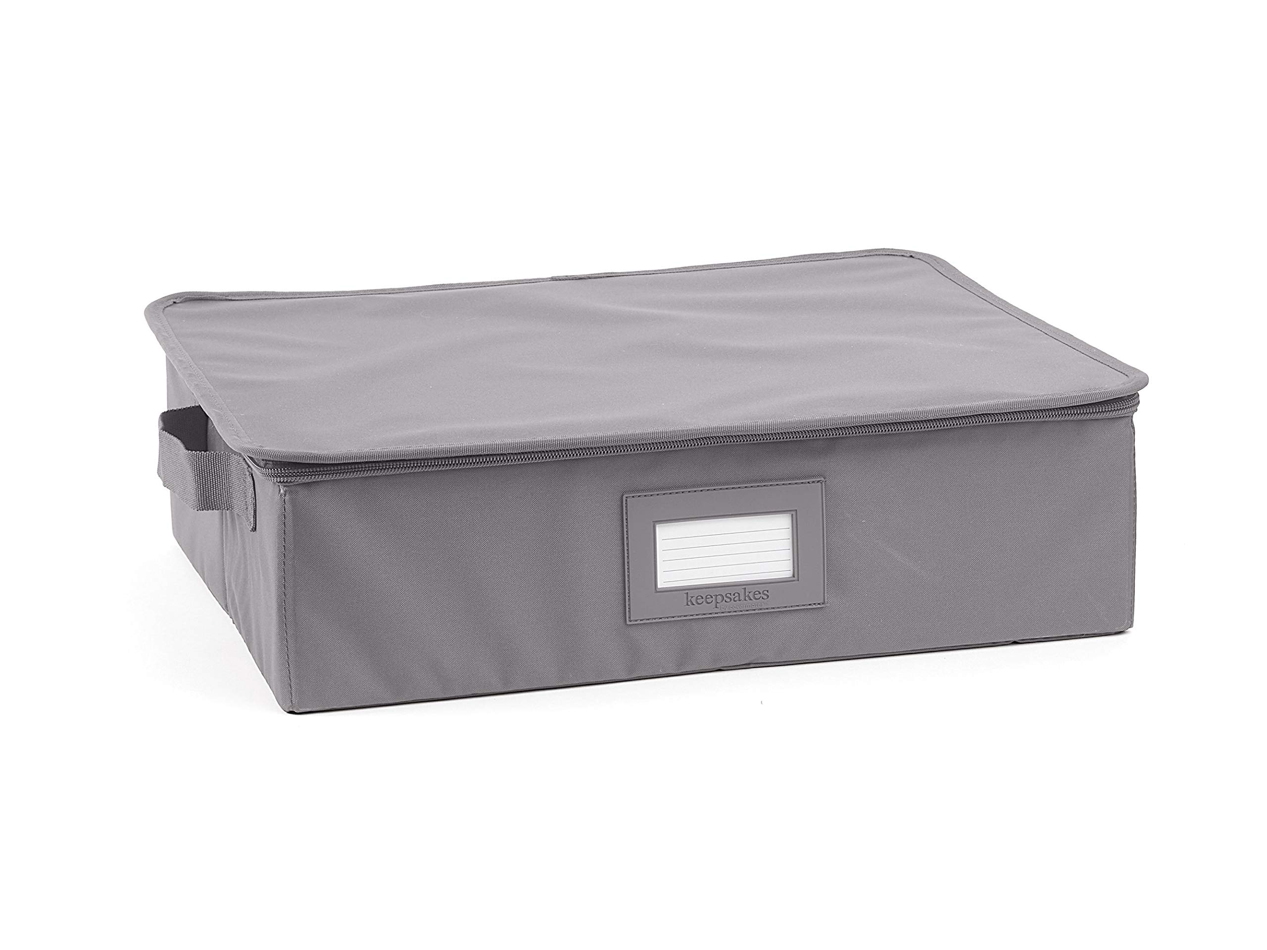 Covermates Keepsakes - Zip-Top Storage Box - Heavy Duty Polyester- Reinforced Handles - Stackable Design - Indoor Storage, Graphite