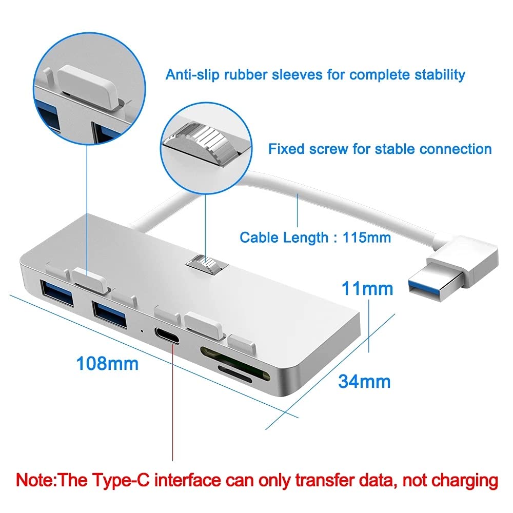 WPYYI Multifunctional USB Splitter,Aluminum Alloy USB 3.0 Hub Adapter Splitter with SD/TF Card Reader