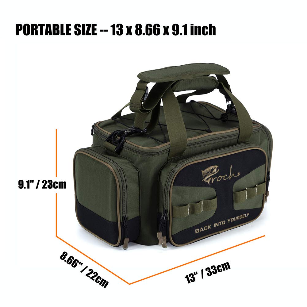 Croch Fishing Tackle Bags with 8 Trays Waterproof Tackle Bag Storage (Bag with 8 Trays)