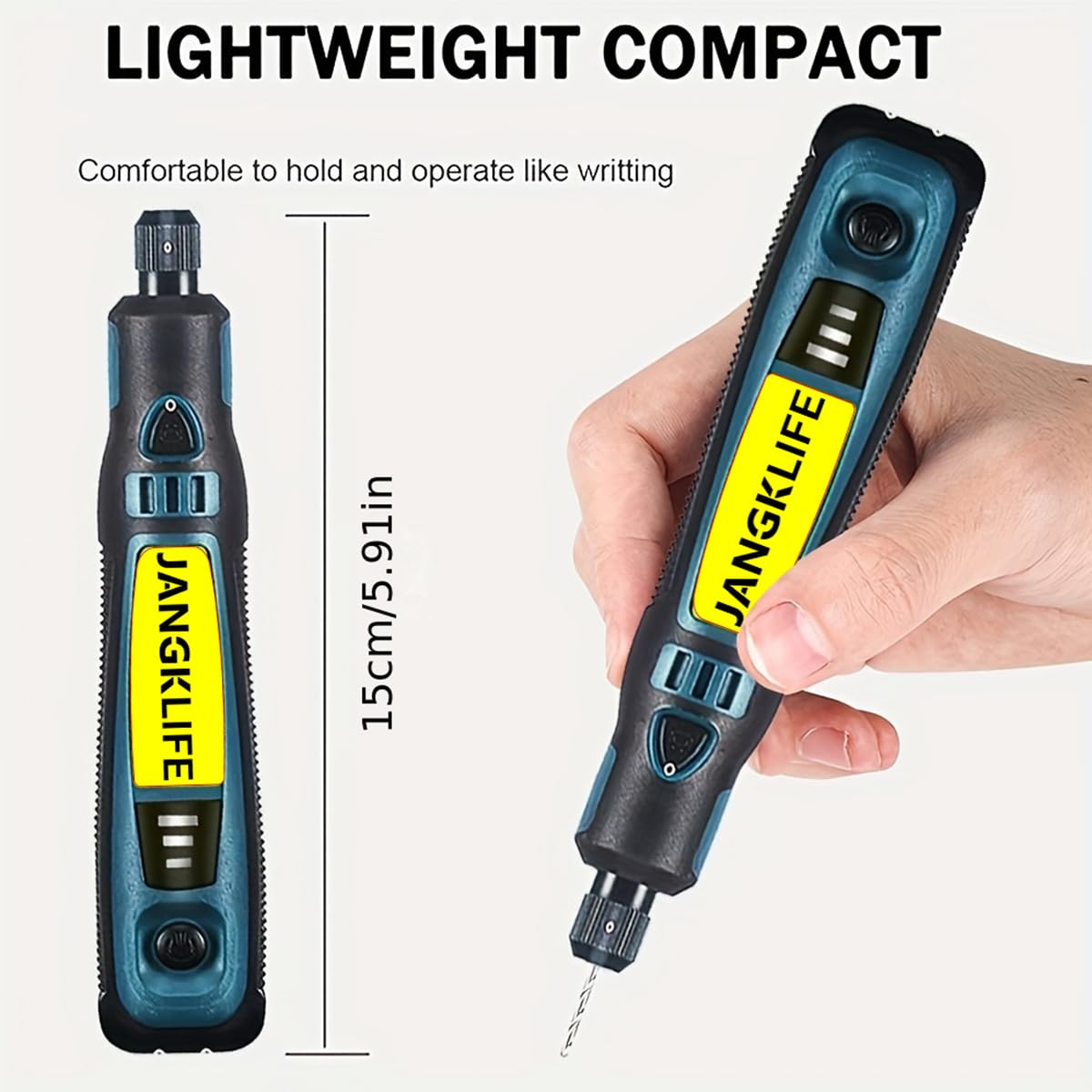 JANGKLIFE Cordless Rotary Tool Kit 3.6V, Comes with 41 Accessories, USB Charging Cord, 3-Speed Adjustable for Drilling, Cutting, Sanding, Engraving, Polishing and DIY Crafts