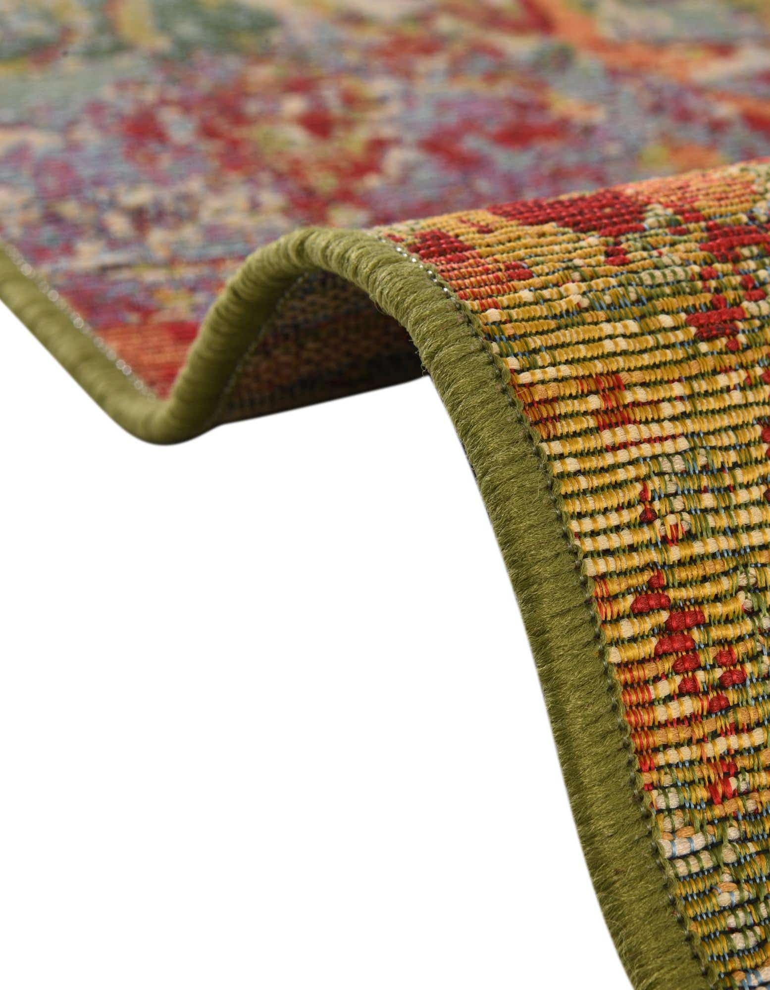 Unique Loom Outdoor Modern Collection Area Rug - Crumpled (3' 3" Round, Multi/ Gold)