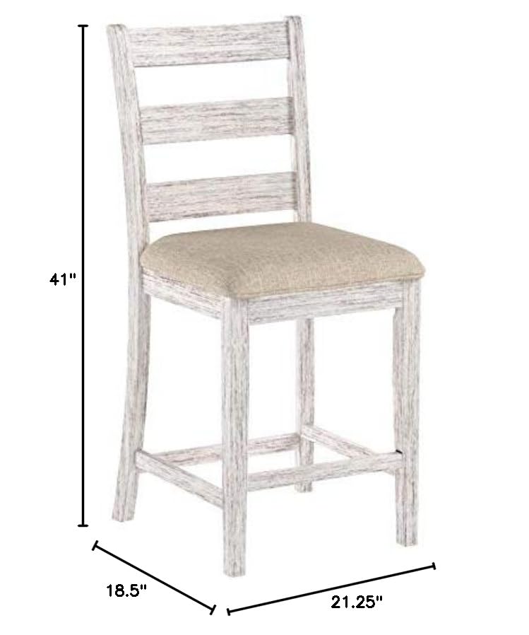 Signature Design by Ashley Skempton 24" Counter Height Upholstered Barstool, Set of 2, Antique White