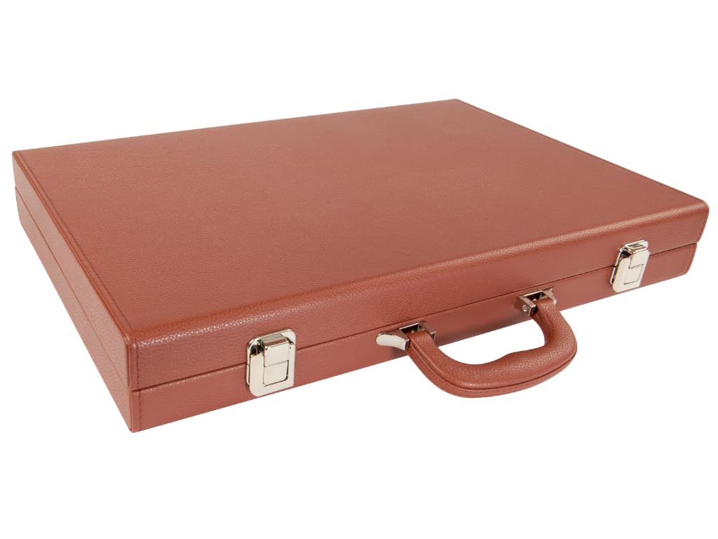 Silverman & Co. 19-inch Premium Backgammon Set - Desert Brown Board