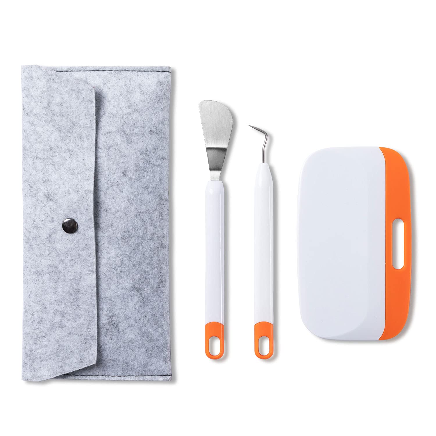 Craft Vinyl Weeding Tools Set,3 Pcs Craft Vinyl Weeding Kit with Felt Package Including Hook Weeder,Spatula and Scraper for Silhouettes,Cameos,Lettering