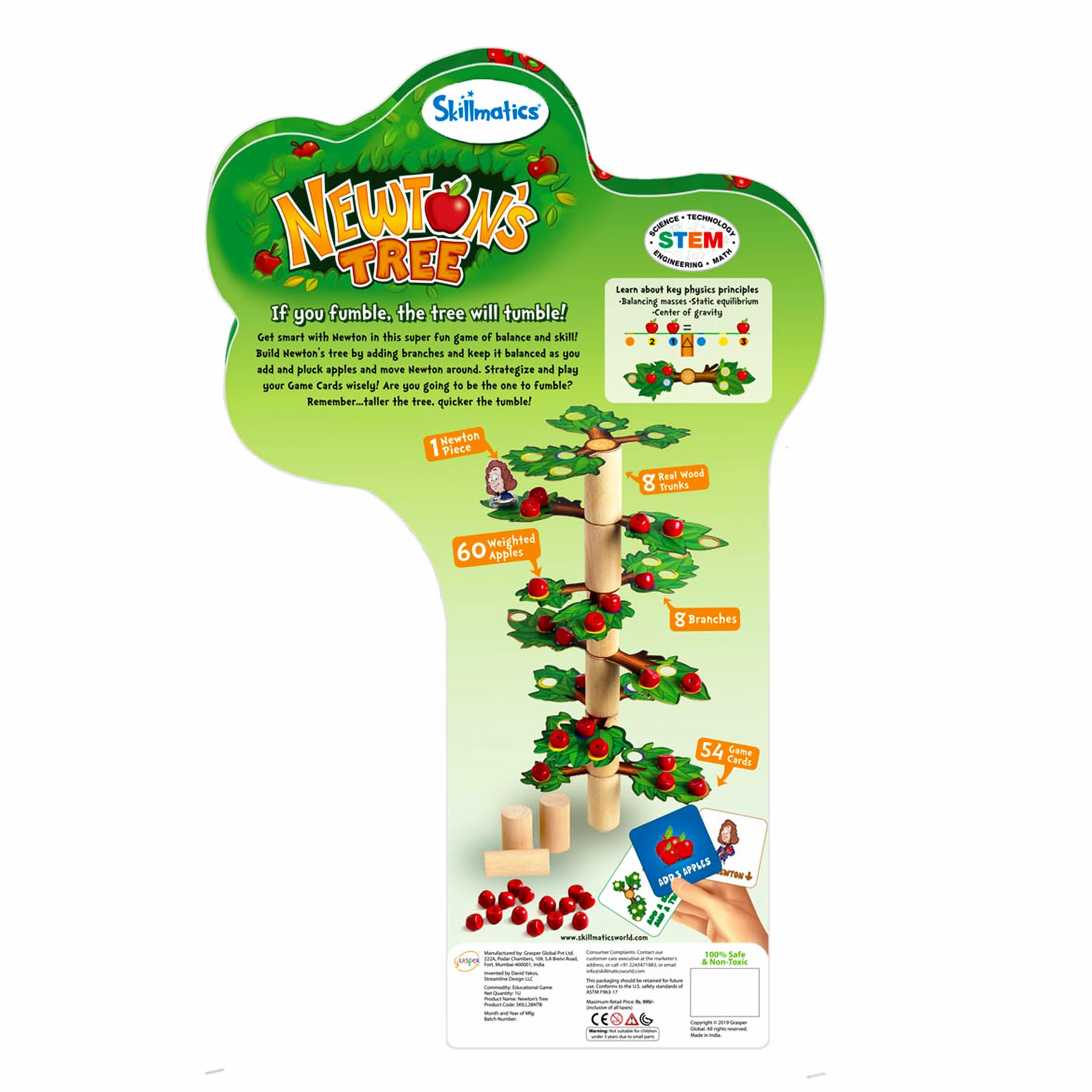 Skillmatics Newton's Tree | Fun Family Game of a Tumbling Tree | Balancing, Stacking, Strategy and Skill Building | Gifts for 6 Year Olds and Up