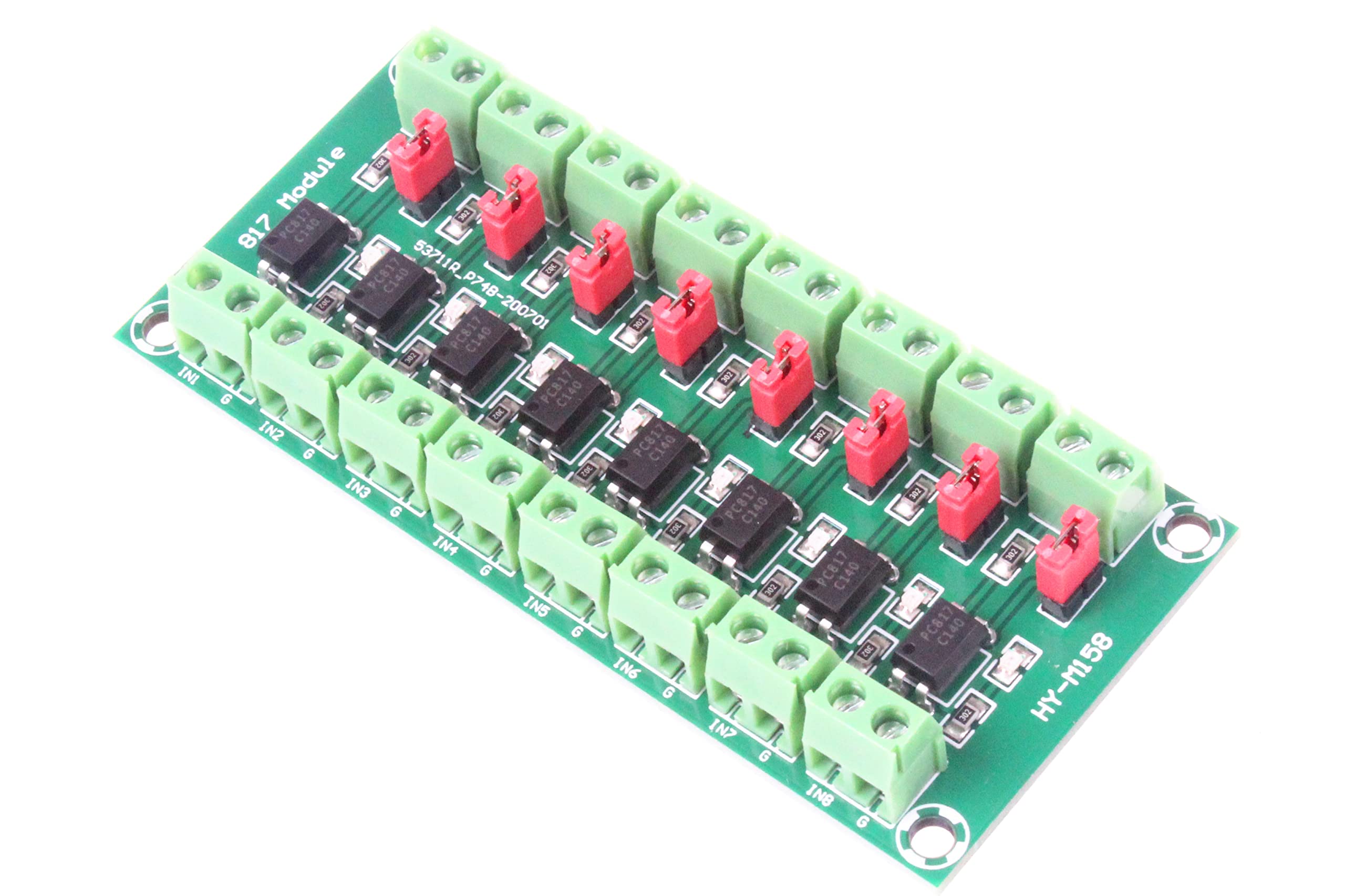 NOYITO PC817 8-Channel Optocoupler Isolation Board Voltage Converter Adapter Module 3.6-30V Driver Photoelectric Isolated Module