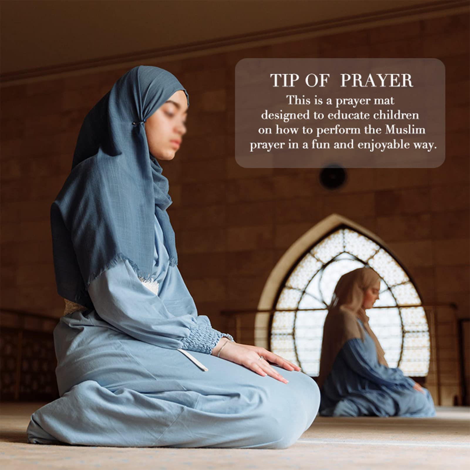 Gigesute Intelligent Muslim Prayer Mat, Electronic Islamic Prayer Mat, Talking Music Mat for Teaching with Worship Step Instructions for Children Toddlers