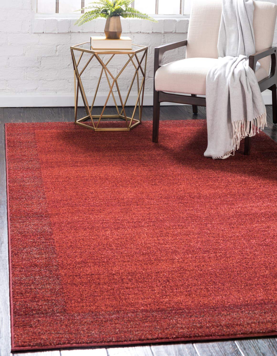 Unique Loom Del Mar Collection Area Rug - Abigail (3' 3" x 5' 3" Rectangle, Terracotta/ Red)