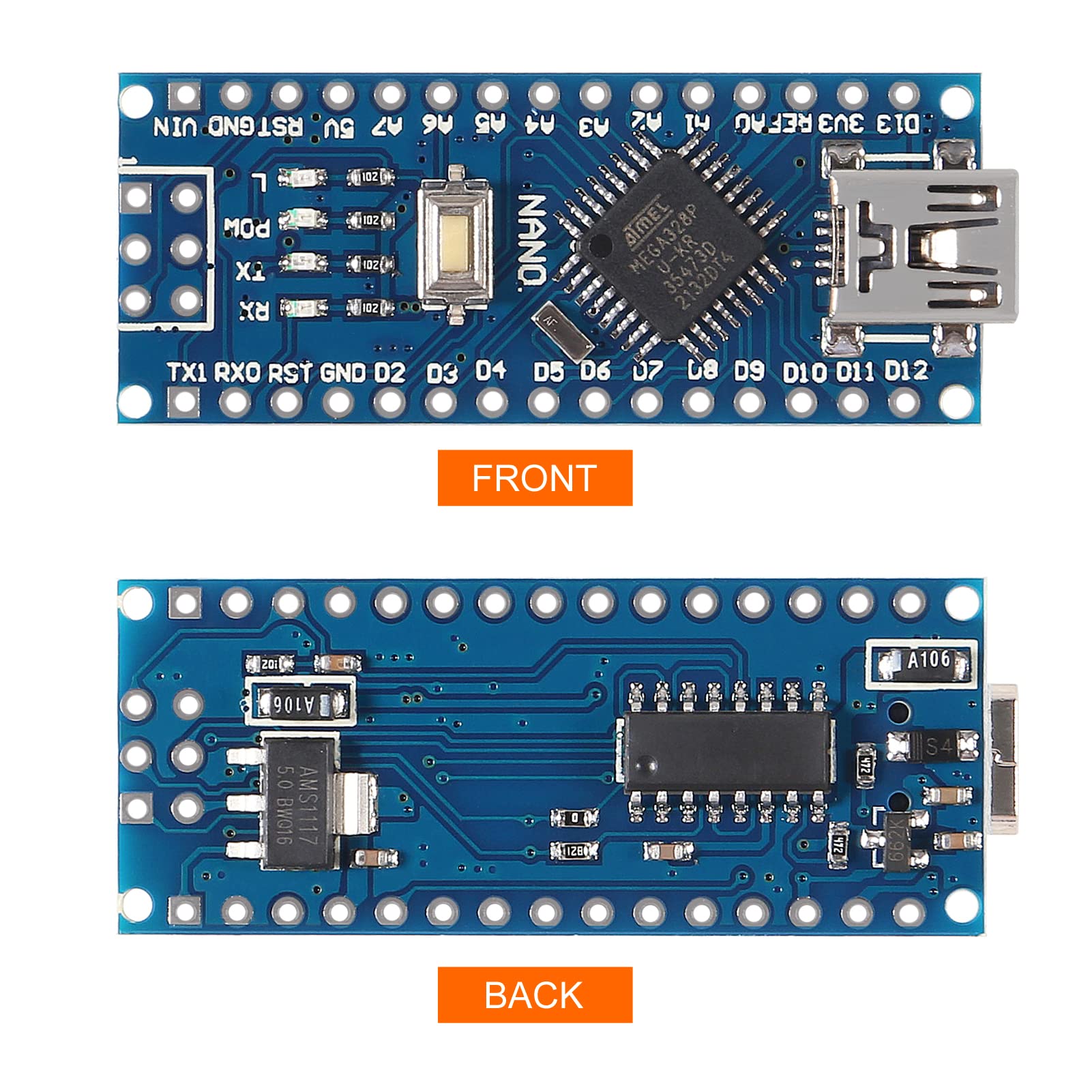 DWEII 6pcs Nano I/O Expansion Sensor Shield Compatible with Arduino UNO R1 Nano 3.0 Duemilanove 2009