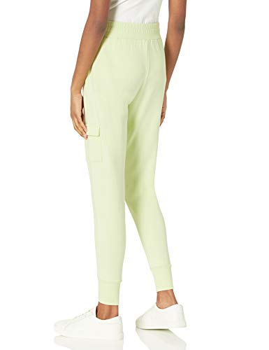 Daily Ritual Women's Cropped Long-Sleeve Sweatshirt and Jogger Pant Set, Pastel Green, X-Large