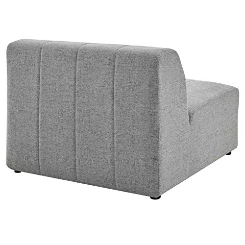 Modway Bartlett Channel Tufted Upholstered Sectional Sofa, 5-Piece L-Shape, Light Gray