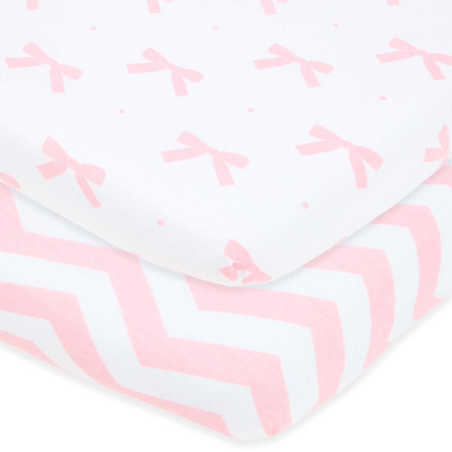 Cradle Sheets Fitted 18 x 36 āĀ Compatible with Arms Reach Co Sleeper Clear Vue, Cambria, Mini Ezee Bassinets ā Fits Without Bunching Mattress āĀ Snuggly Soft Jersey Cotton āĀ Pink āĀ 2 Pack
