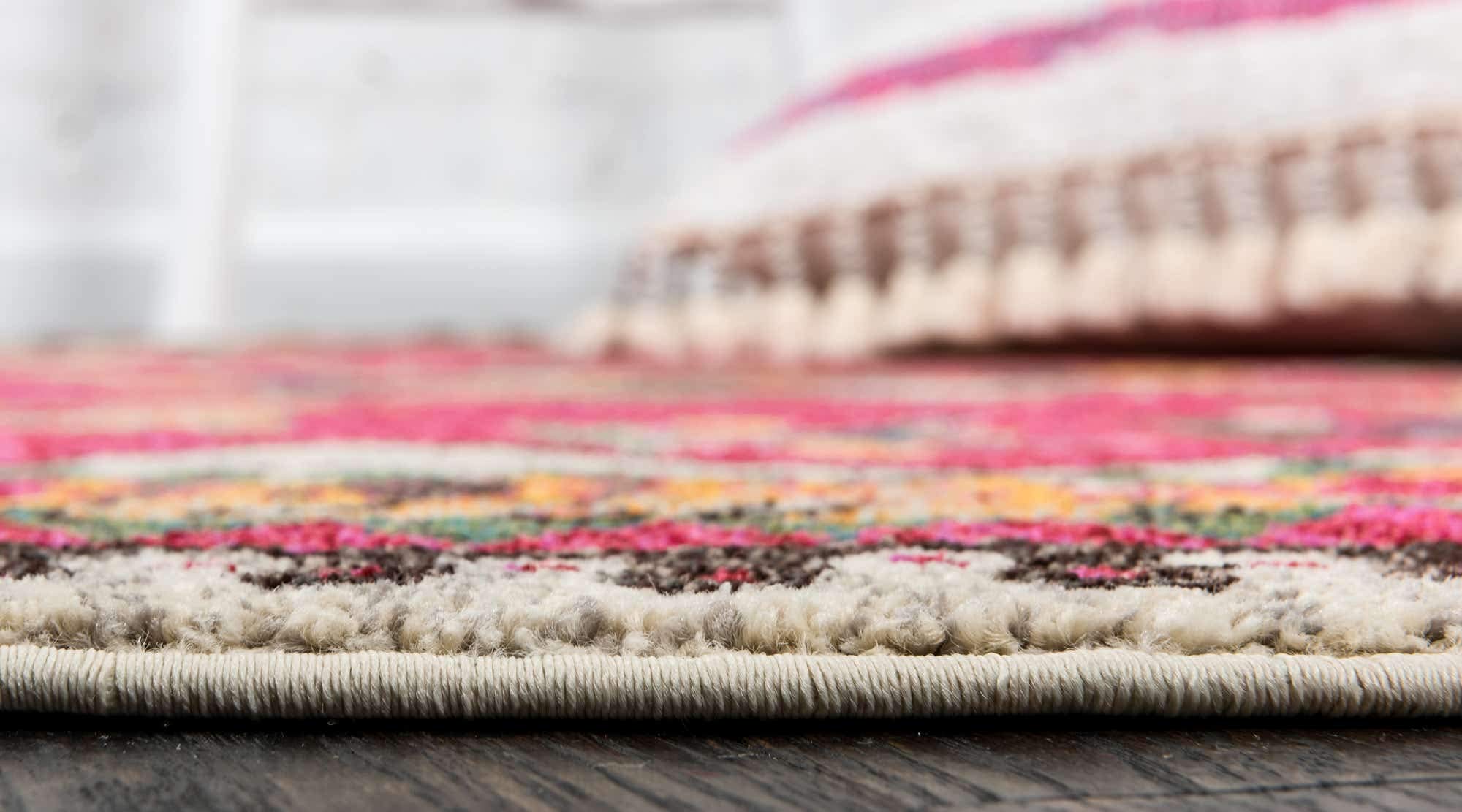 Unique Loom Sedona Collection Southwestern, Border, Over-Dyed, Animals, Tribal, Abstract Area Rug, 3 Feet 3 Inch, Pink/Beige