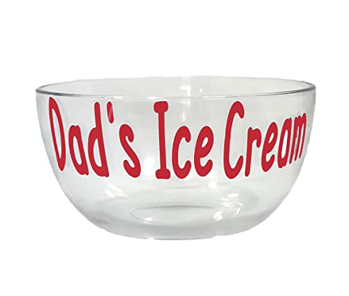 Papa's Ice Cream, Personalized Glass Ice Cream Bowl for Girls or Boys, Gift for Men, Green Grandpa