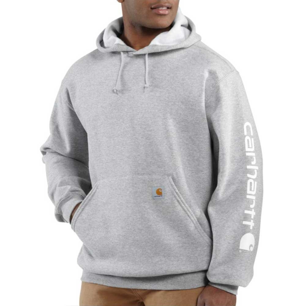 Carhartt Men's K288 Midweight Logo Sleeve Hooded Sweatshirt - 4X-Large Tall - Heather Gray