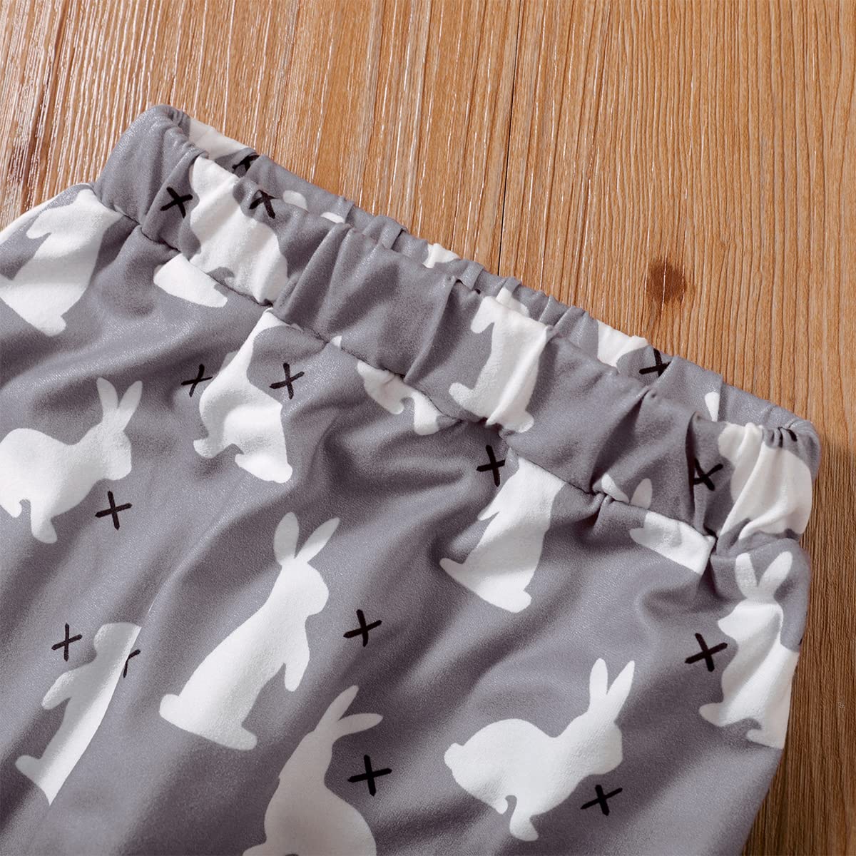 FUNNYBSG Baby Boy Easter Outfit Infant Boy My 1st Easter Bunny Clothes Sets(Grey, 3-6 Months)