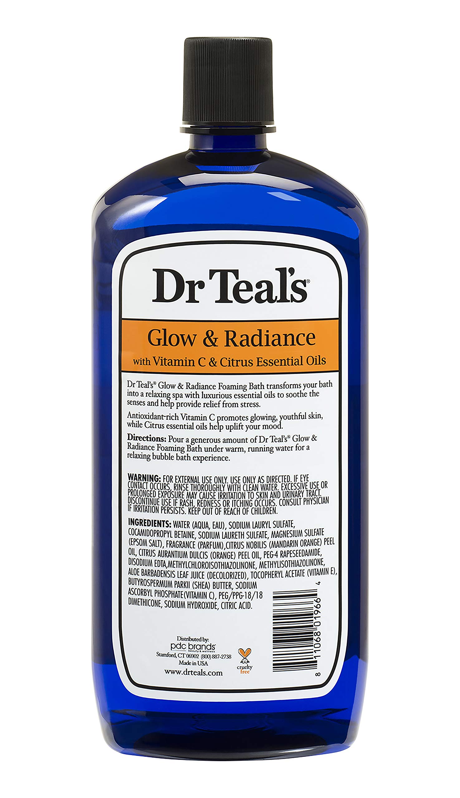 Dr Teal's Foaming Bath Variety Gift Set (2 Pack, 34oz Ea.) - Glow & Radiance Vitamin C & Citrus, Detoxify & Energize Ginger & Clay - Essential Oils with Epsom Salt - Treat Your Skin, Senses & Stress