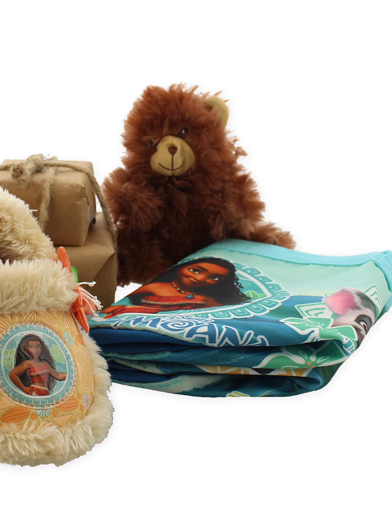 Disney Moana Maui Girls Collapsible Nylon Gift Basket Bucket Tote Bag (One Size, Blue)