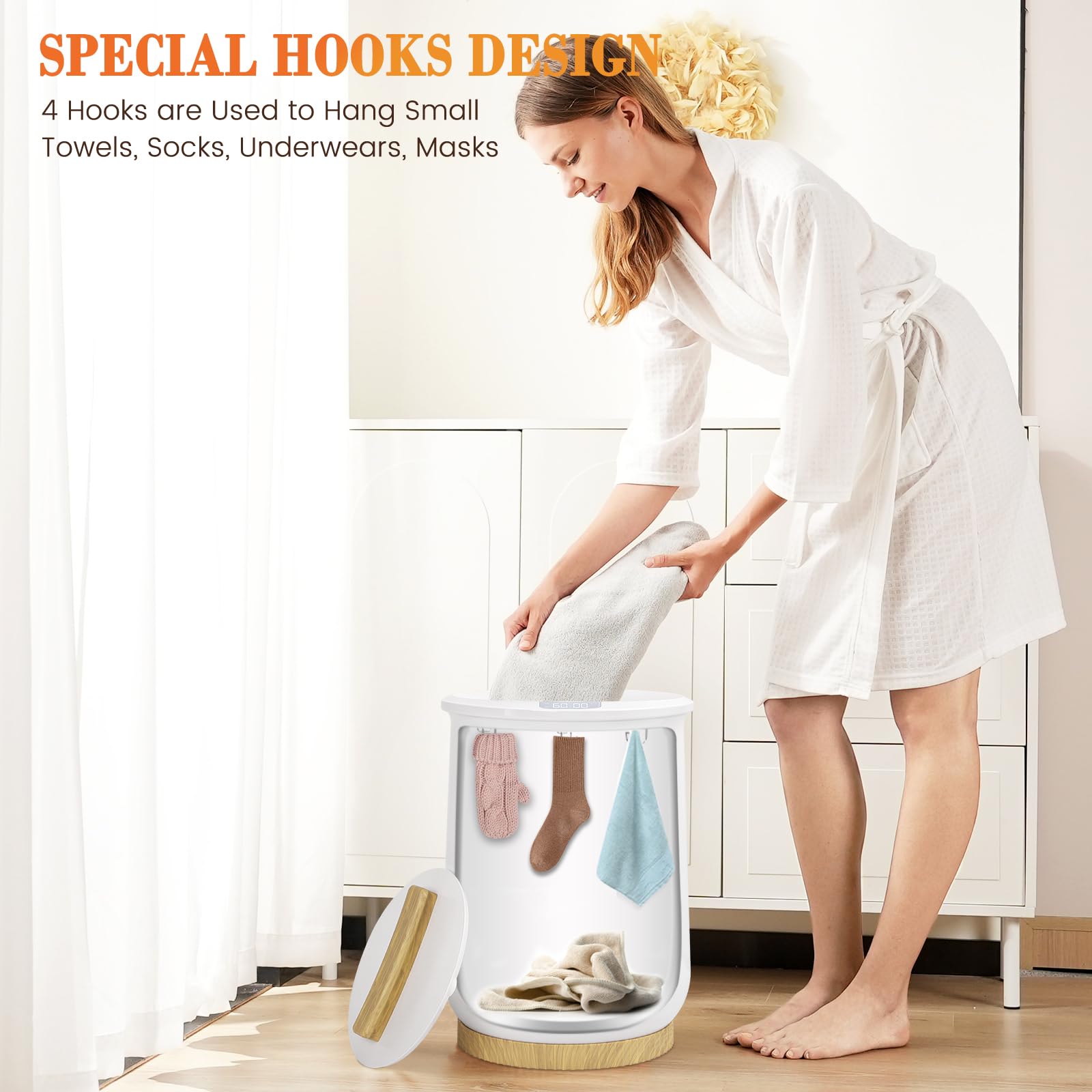 Keenray Upgraded Towel Warmer Bucket, Large Towel Warmer with 3 Heating Modes, Heat Time 30/45/60 Min Adjustable and Up to 24 Hour Delay Timer, Towel Heater for Oversize Bathrobes Blankets