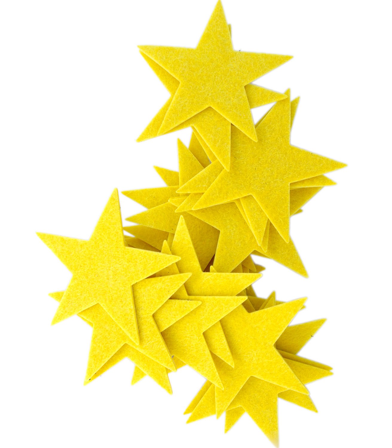 Playfully Ever After 1.5 and 3 inch Combo Size Stiff Felt Stars 46pc (Yellow)